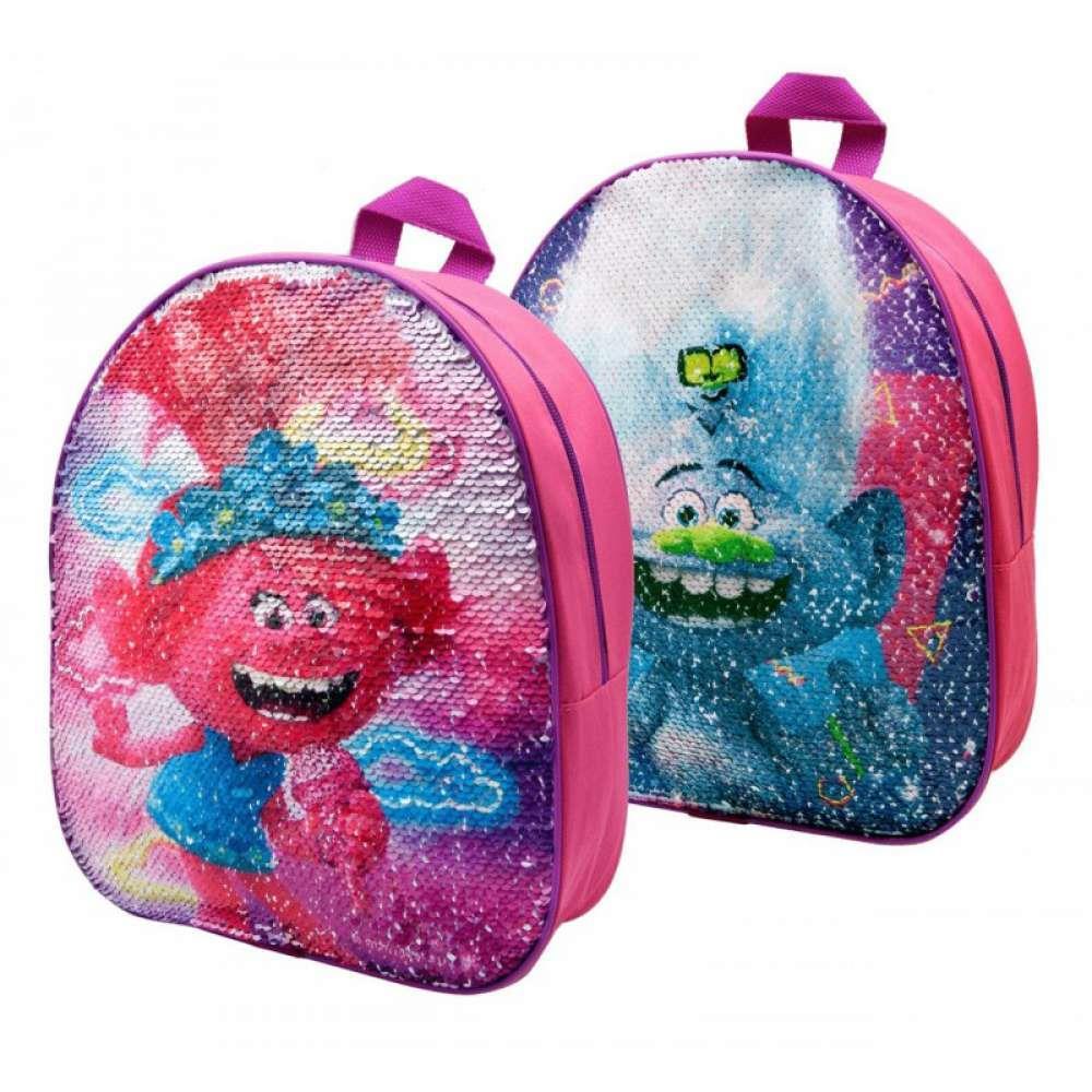 Trolls World Tour Sequin Backpack Pink 33x29cm | Toys | Dream Works ...